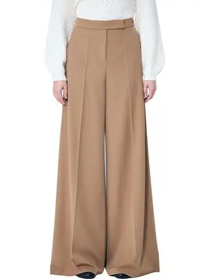 Max Mara MAX MARA Gabardine Wool Wide-Leg Pants Multicolor