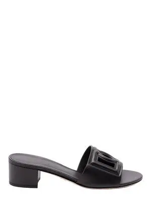 Dolce & Gabbana Calfskin Dg Logo Slides - Multicolor