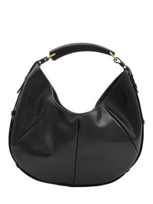 Saint Laurent Padded Lambskin Shoulder Bag With Cassandre Logo - Black