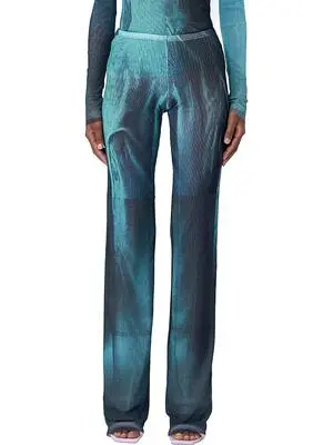 JEAN PAUL GAULTIER Water Print Mesh Pants - Blue