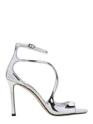 JIMMY CHOO Jimmy Choo Silver Patent Calf Leather Azia 95 Sandal Silver