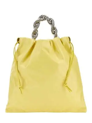 JIL SANDER Leather Bucket Bag With Silver Metal Finishing - Yellow