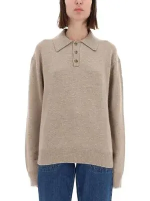 Guest In Residence Cashmere Polo Allday Sweater - Cream