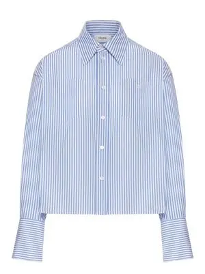 Celine Striped Cotton Poplin Cropped Shirt - Multicolor