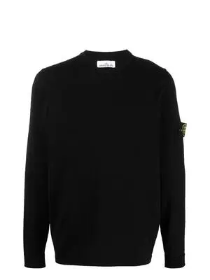 Stone Island Cotton Crewneck Sweater With Logo Patch - Multicolor