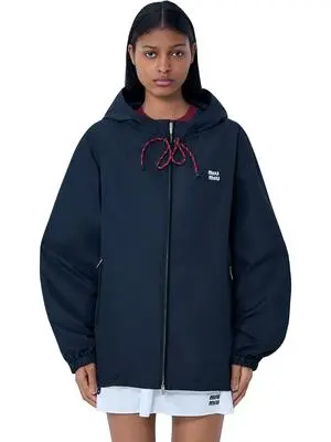 Miu Miu Hooded Technical Zip Jacket - Blue