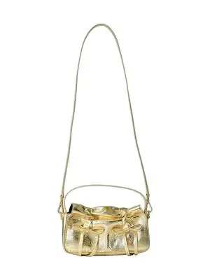 Acne Studios Micro Metallic Leather Crossbody Bag - Gold