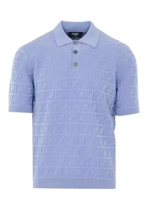 Fendi Ff Logo Polo - Blue