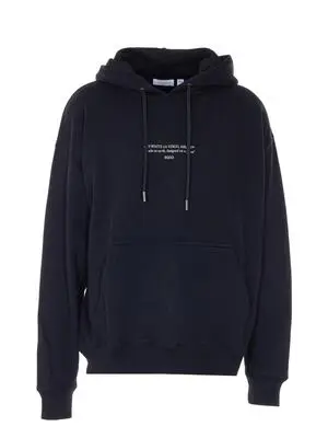 Off-White Hooded Sweatshirt With Frontal Logo - Black