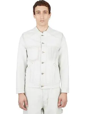 MAISON MARGIELA Collarless Denim Jacket - White