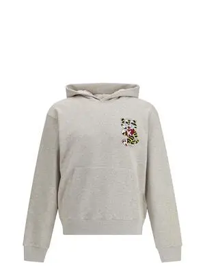 Kenzo Wild Tiger Embroidered Cotton Hoodie - Gray
