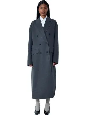 Prada Long Wool-blend Coat - Gray
