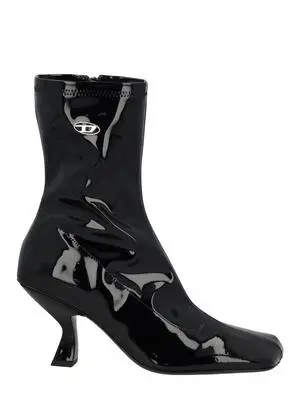 DIESEL® D-amber Mid Calf Zip-up Boots - Black