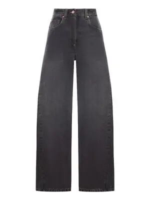 Brunello Cucinelli Brunello Cucinelli Wide Leg Denim Jeans Multicolor
