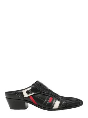 Martine Rose Leather Panelled Mules - Black