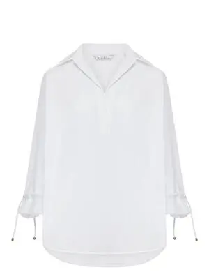 MAX MARA Max Mara Cotton Poplin Blouse With Drawstring Cuffs