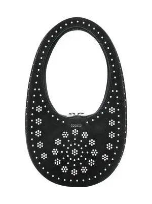 Coperni Suede Floral Motif Mini Bag - Black