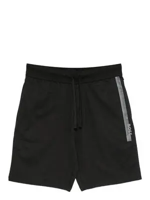 BOSS Cotton Logo Detail Track Shorts - Black
