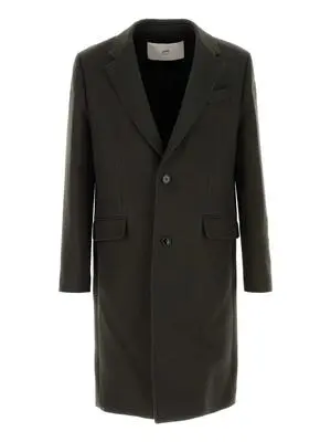 Ami Charcoal Wool Coat - Gray