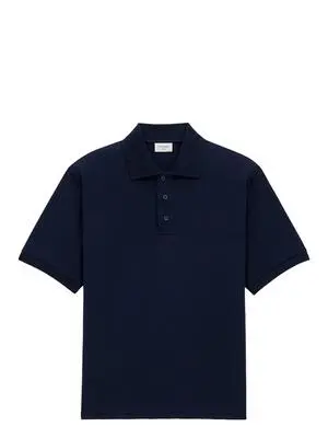 Saint Laurent Saint Laurent Men Recycled Material Polo Shirt With Cassandre Embroidery Multicolor