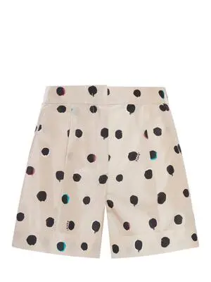 FENDI FENDI Polka Dot Moth Printed Silk Shorts