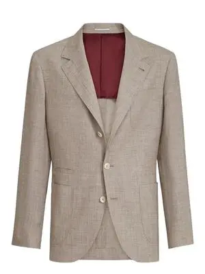 Brunello Cucinelli Brunello Cucinelli Men Linen And Silk Single-Breasted Jacket Multicolor