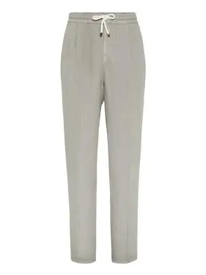 Brunello Cucinelli Garment-dyed Linen Trousers - Multicolor