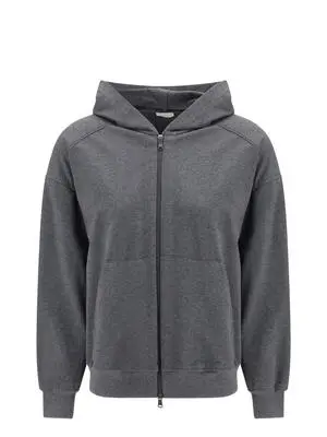 Brunello Cucinelli Brunello Cucinelli Cotton Hoodie With Double-Slider Zip Gray