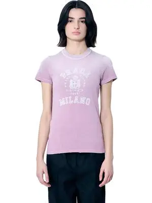 Prada Logo Print T-shirt - Purple