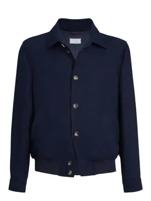 Brunello Cucinelli Linen And Silk Blend Blouson Jacket - Multicolor