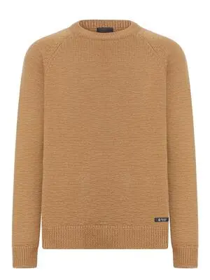 Prada Virgin Wool Crew Neck Sweater - Brown