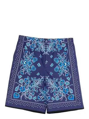 Gucci Blue Cotton Bandana Print Drawstring Shorts - Multicolor