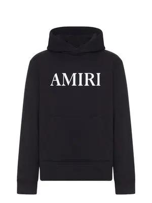 Amiri Cotton Hoodie With Contrast Logo - Black