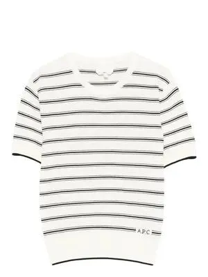 A.p.c. Striped Cotton T-shirt - White