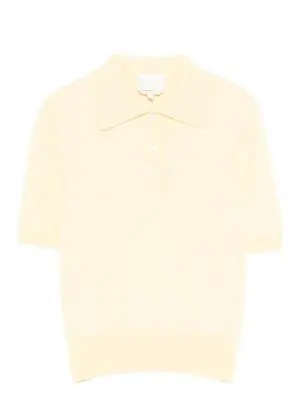A.p.c. Cotton Polo Shirt With Button Placket - Yellow