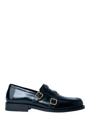 Marni Double Monk Strap Loafers In Leather - Black