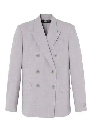 Versace Tailored Double-breasted Jacket In Wool - Multicolor