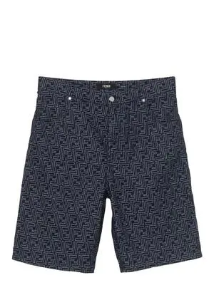Fendi Ff Monogram Denim Shorts - Multicolor