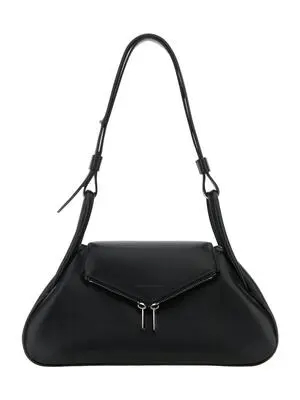 Amina Muaddi Gemini Small Nappa Black Silver Ha Shoulder Bag - Multicolor
