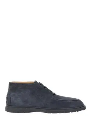 TOD'S Suede Lace-up Loafers - Blue
