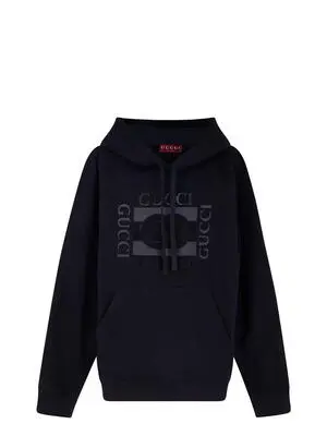 Gucci Cotton Sweatshirt With Gg Incrocio Print - Multicolor