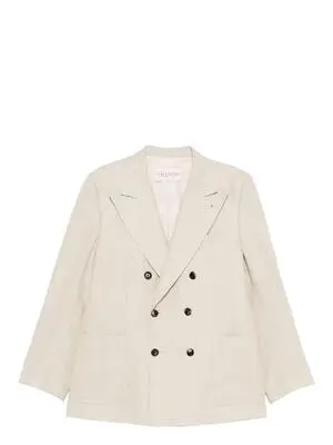 Valentino Garavani Double-breasted Linen Jacket - Multicolor
