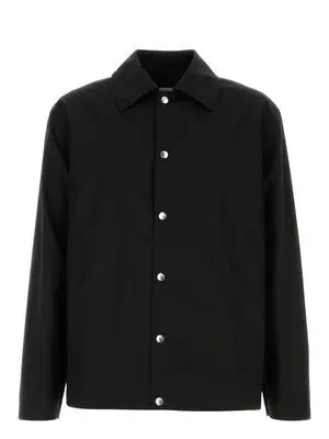 JIL SANDER JIL SANDER Poplin Jacket With Classic Collar And Button Detail Black