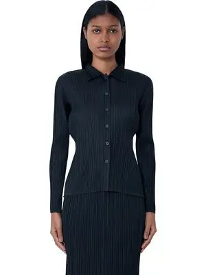 Issey Miyake Pleated Button-down Shirt - Black