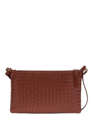 Bottega Veneta Intrecciato Woven Shoulder Bag - Red