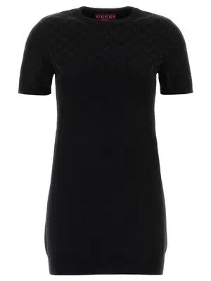 Gucci Wool Blend Mini Dress - Black