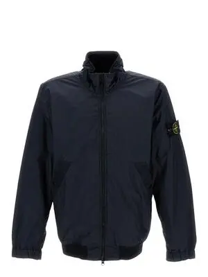 Stone Island Zip-up Bomber Jacket With Stand Collar - Multicolor