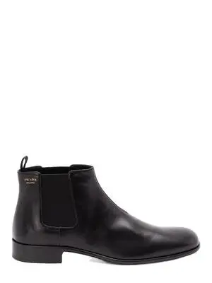 Prada Prada Black Goat Skin Ankle Boots Multicolor