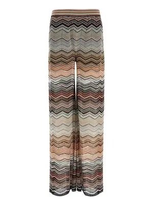 Missoni Missoni Chevron Lamé Sequined Wide-Leg Pants Multicolor