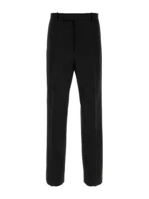 JIL SANDER Gabardine Wool Trousers - Black